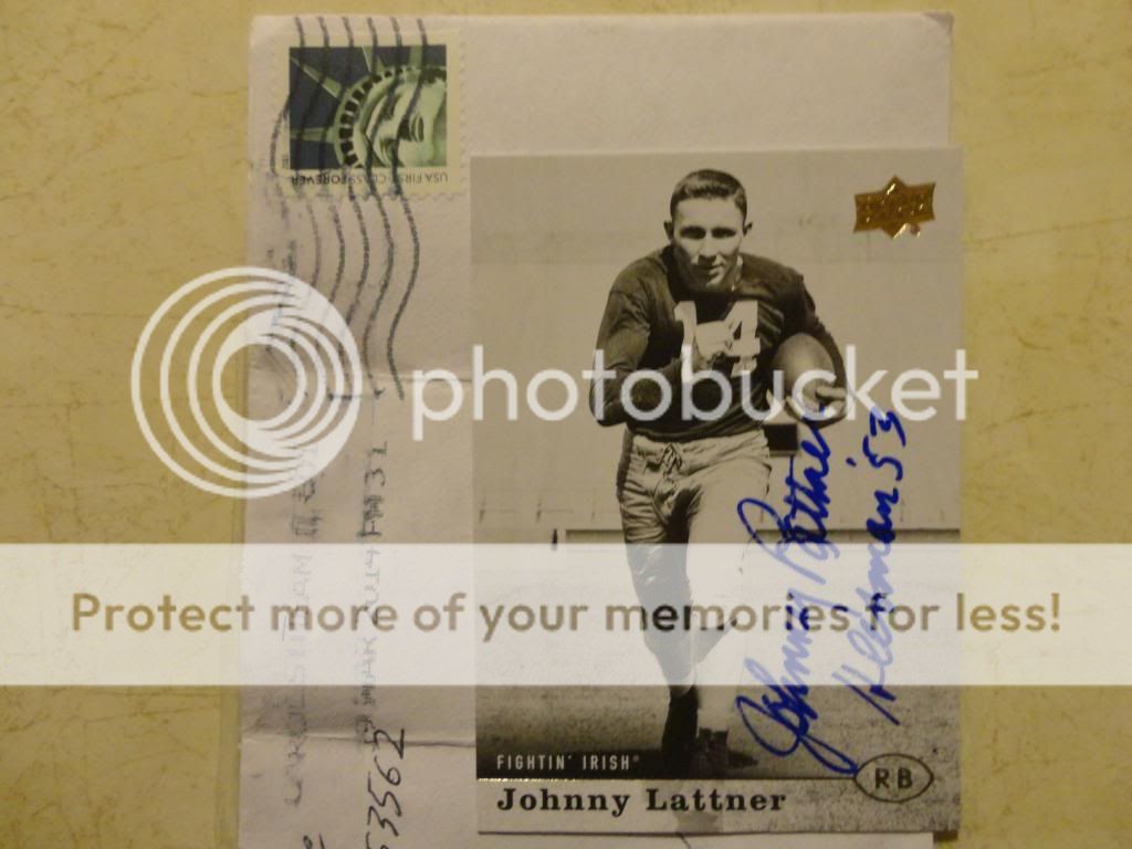 Johnny Lattner (1953 Heisman Winner) Success - Fanmail.biz